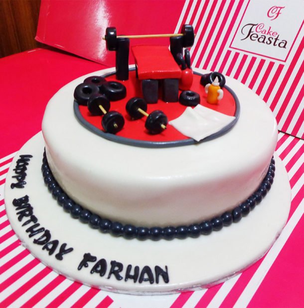 Gym Weight Lifting Sports Cake - Customized Cakes | Order Online ...
